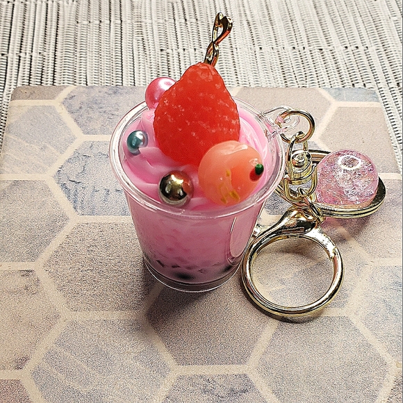 Accessories | Yummy Boba Fruit Smoothie Keychain | Poshmark